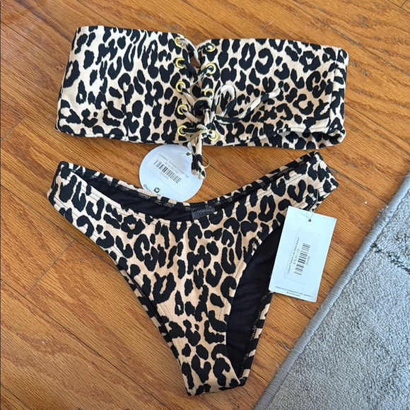 Montce | Swim | Montce Leopard Texture Corset Bandeau Top Lulu Bottom ...